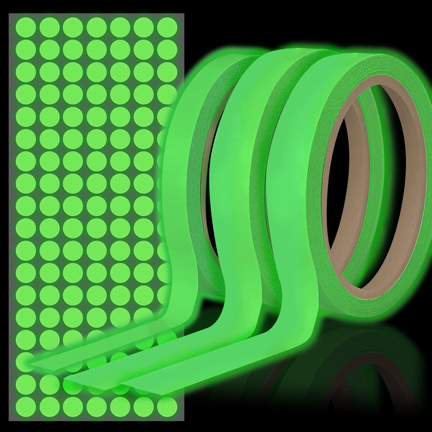 Daily Treasures 3 Rolls Glow in the Dark Tape,15 Meters Fluorescent ...