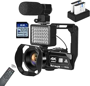 Amazon.com : VETEK 4K Video Camera 48MP 60FPS Ultra HD Vlog Camera for ...