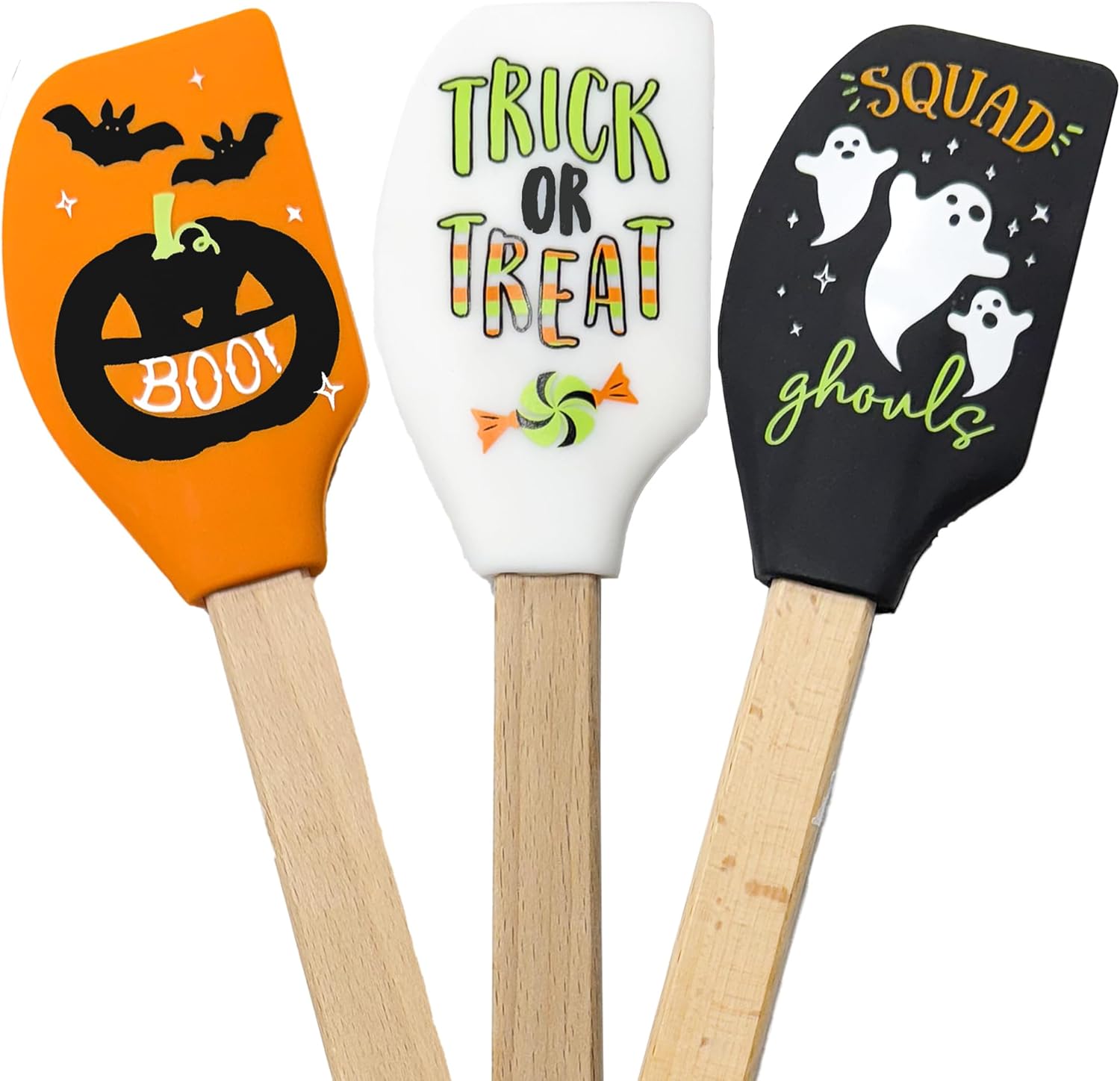 Amazon.com: Halloween Spatulas Set of 3 – Silicone Mixing Spatulas w ...