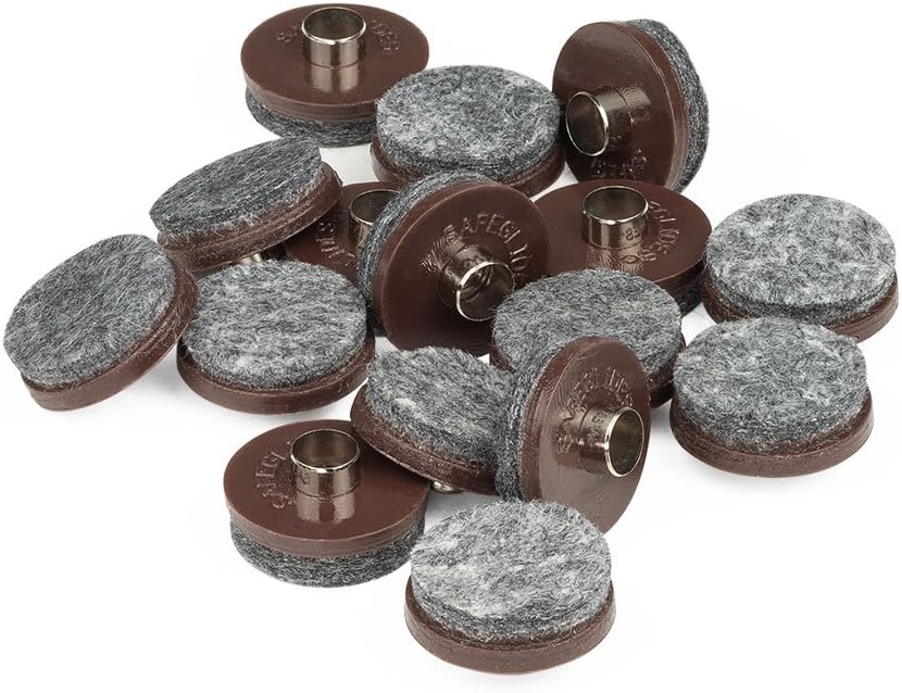 1" Diameter Felt Gliders - Brown, 12 Pieces - Furniture Moving Sliders ...
