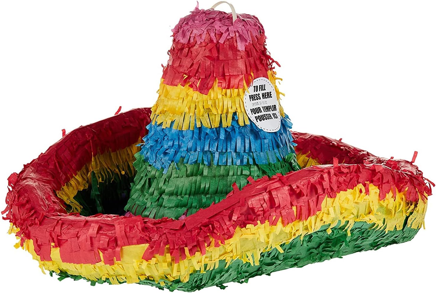 Amazon.com: Burro Pull Pinata - 13" x 22" - Multicolor Cardboard ...