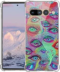 Amazon.com: Compatible with Google Pixel 7 Pro Eyes Case, Colorful Cool Trippy Psychedelic Eyes ...