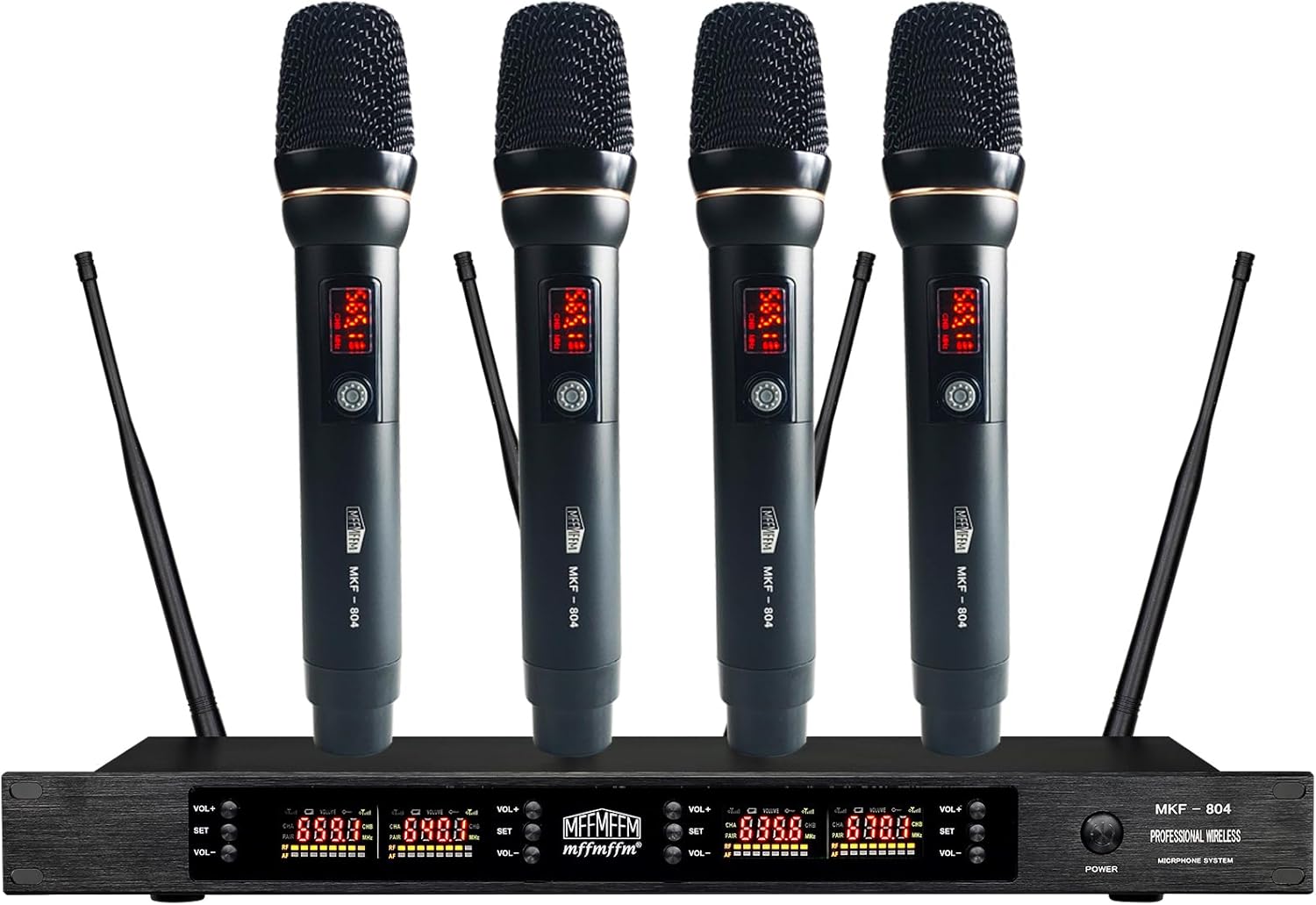 Amazon.com: mffmffm Wireless Mic System: 4x40 Channels, UHF Handheld ...