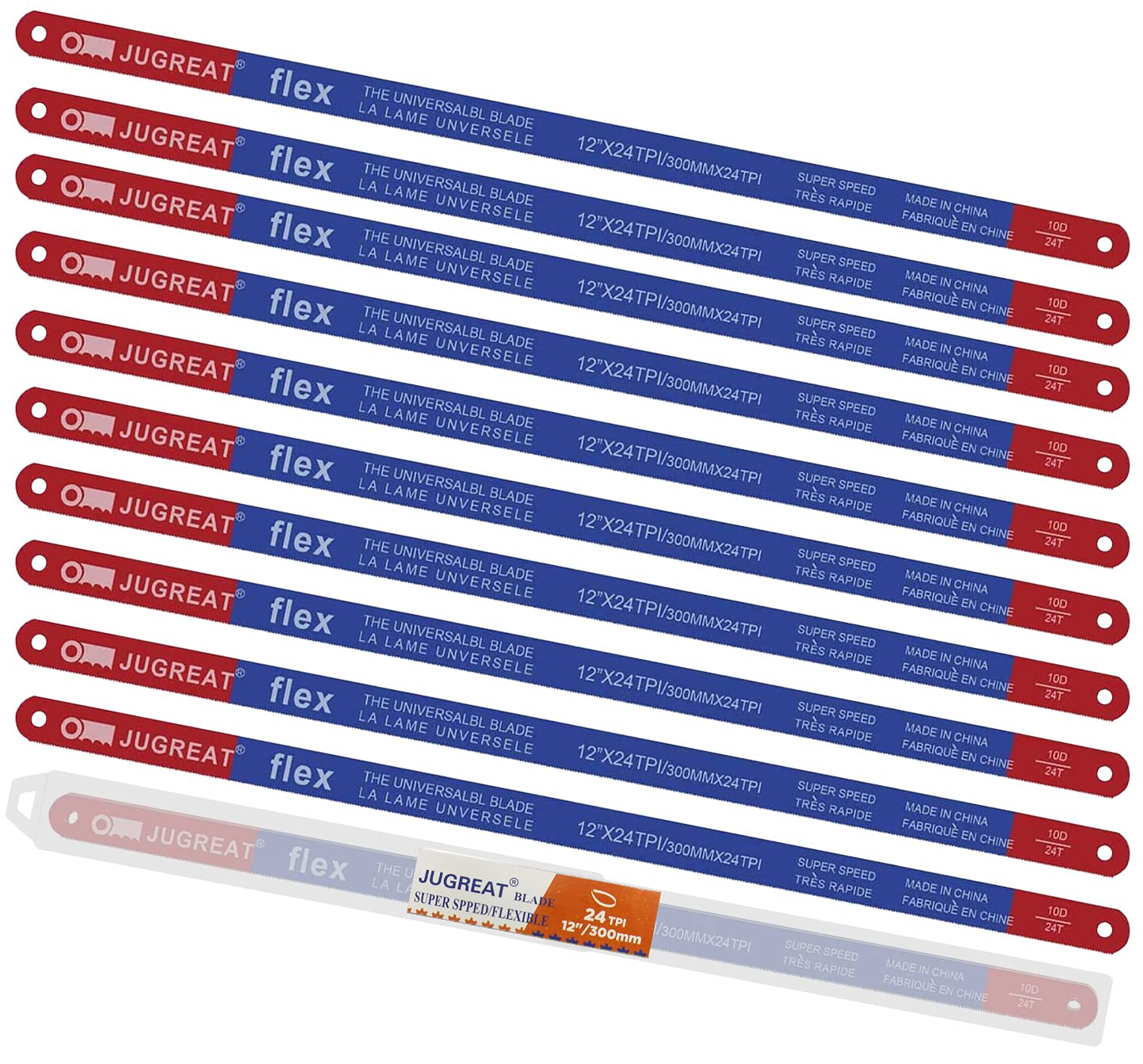 Hacksaw Replacement Blades (10 Pack) High Speed 24 TPI - 12" Length ...