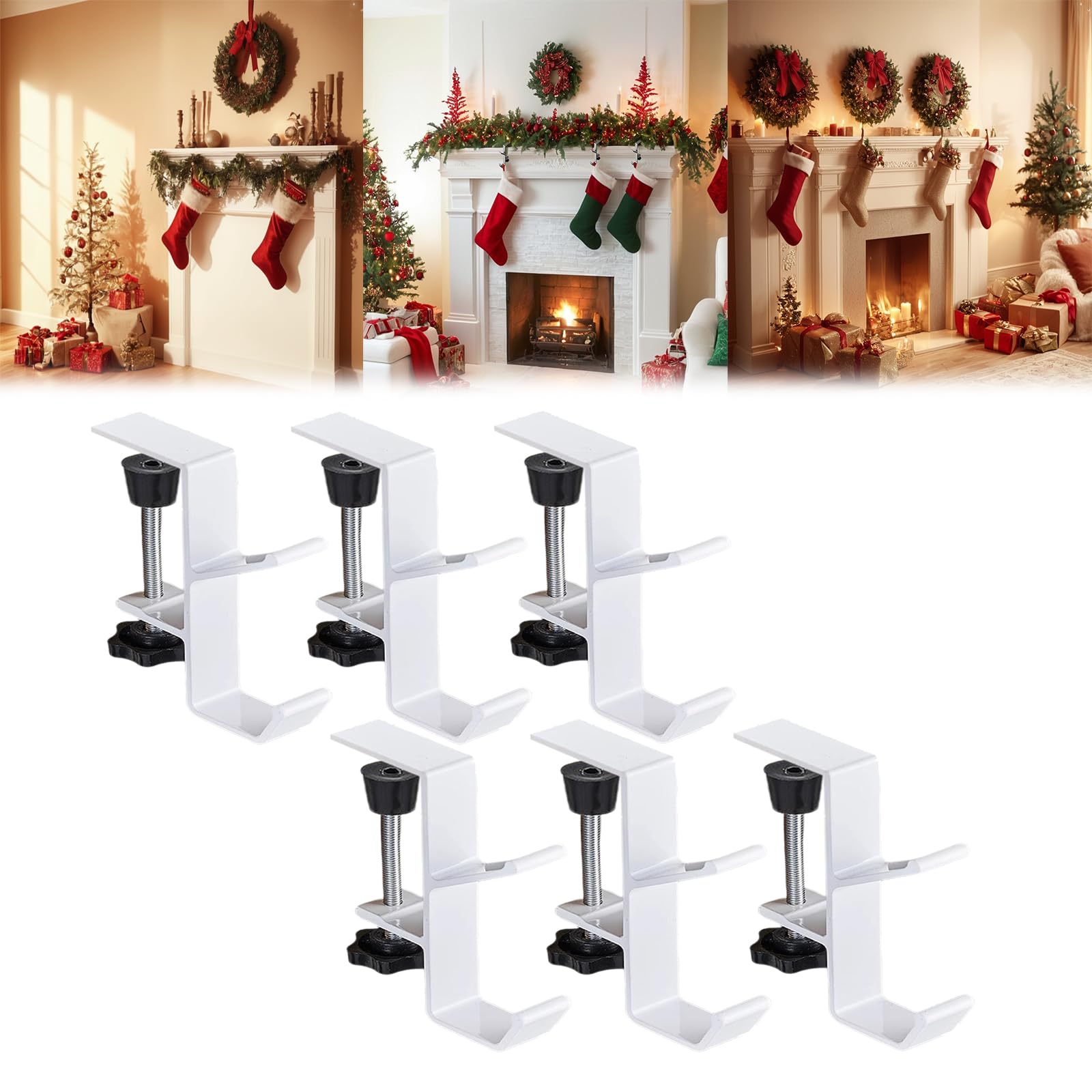 Amazon.com: GZSO Fireplace Stocking and Garland Hanger, 2 in 1 Garland ...