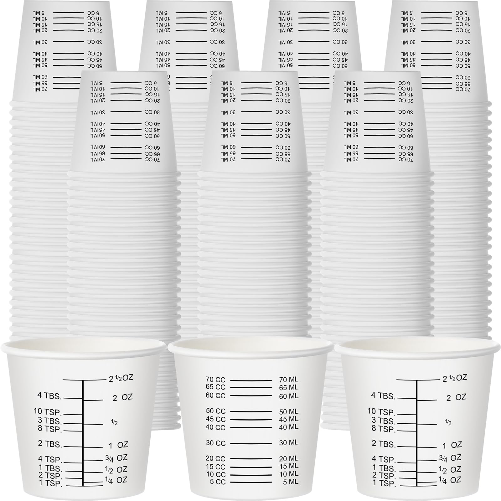 Snapklik.com : Sliner 100 Pcs 3 Oz Graduated Paper Cups Disposable Wax ...