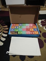 Wondertoys Wooden ABC Blocks Building Games Alphabet Letters Block Set ...
