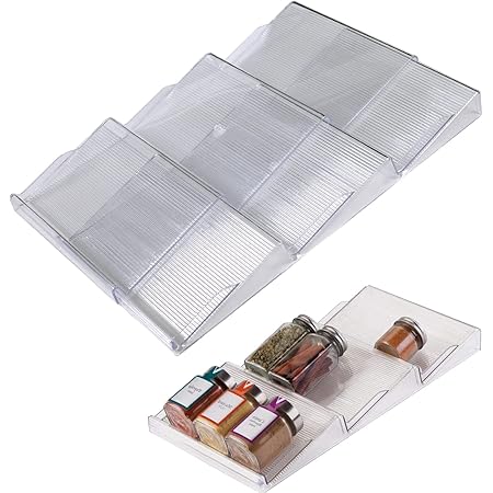 Kurtzy 3 Tier Wooden Bamboo Kitchen Spice Drawer Insert Organiser Rack ...
