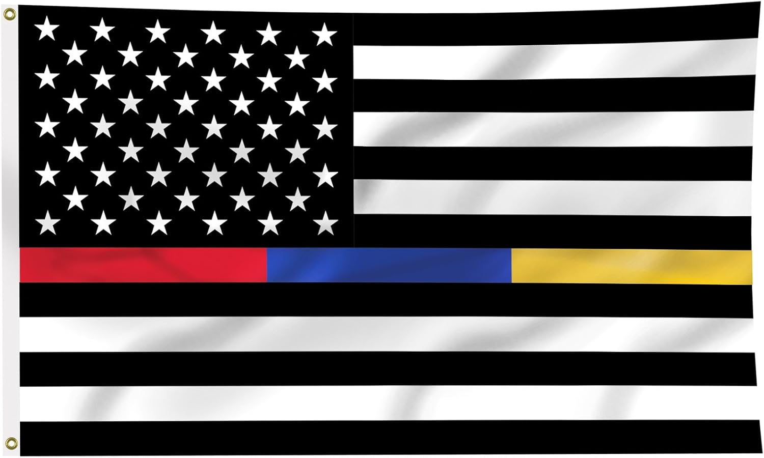 Amazon.com : Thin Blue, Red, & Gold Line Flag - 3 x 5 Foot Flag with ...