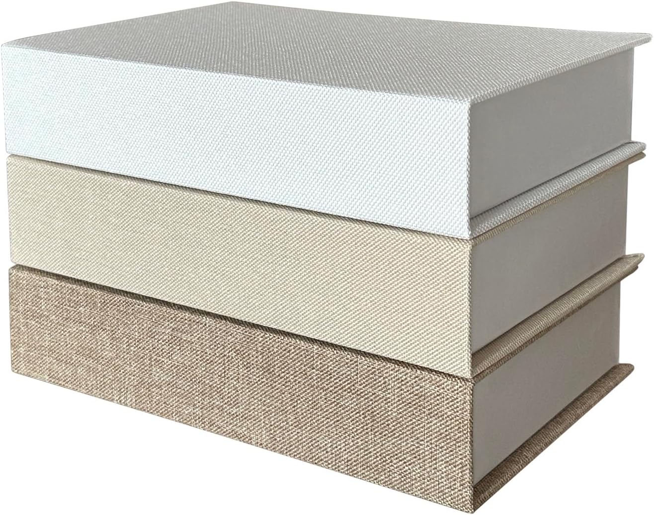 Amazon.com: NSdawali 3 Pcs Decorative Books Box Linen Covered Fake Book ...
