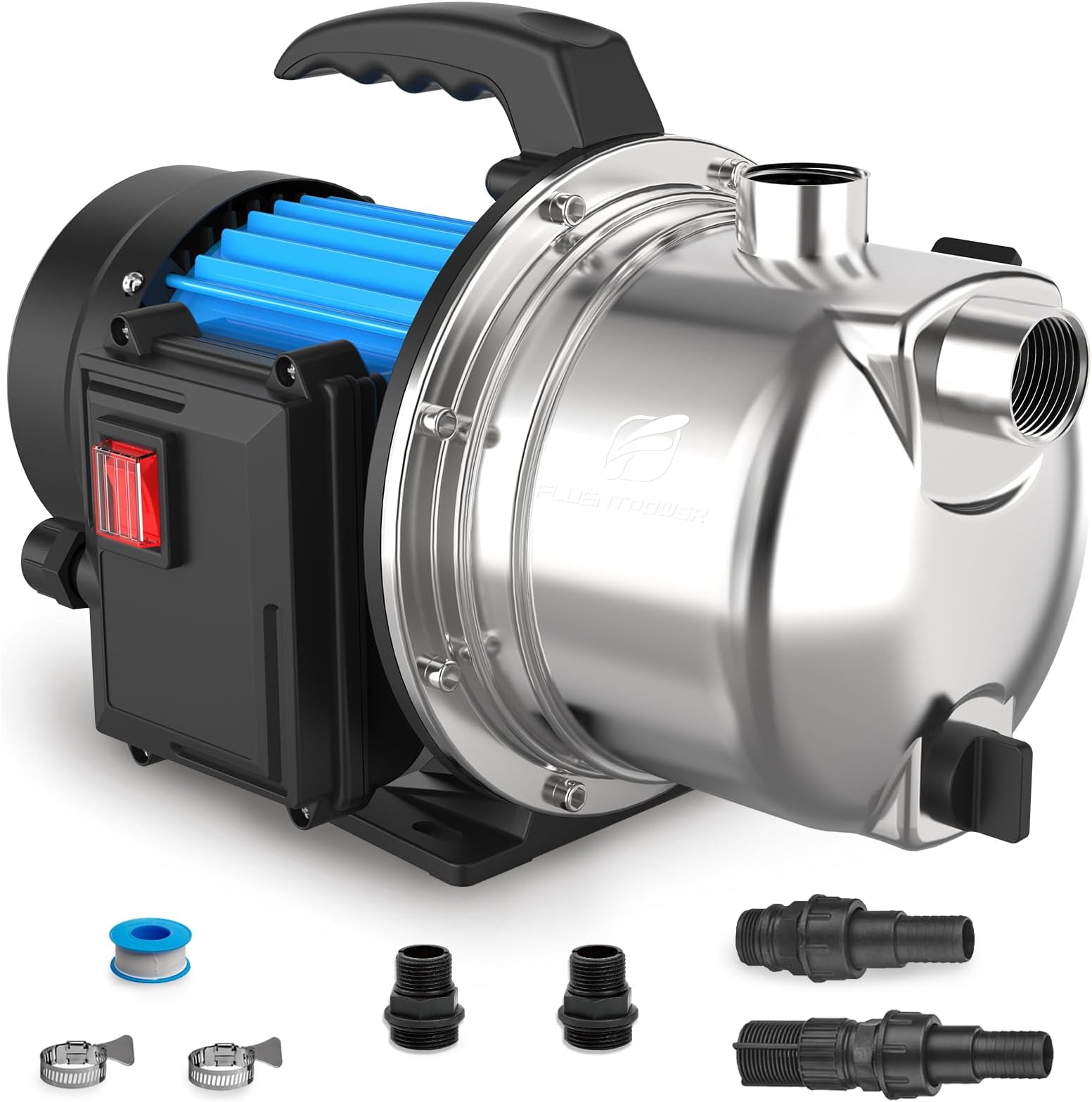 FLUENTPOWER 1HP Portable Garden Transfer Pump, 900GPH Electric ...