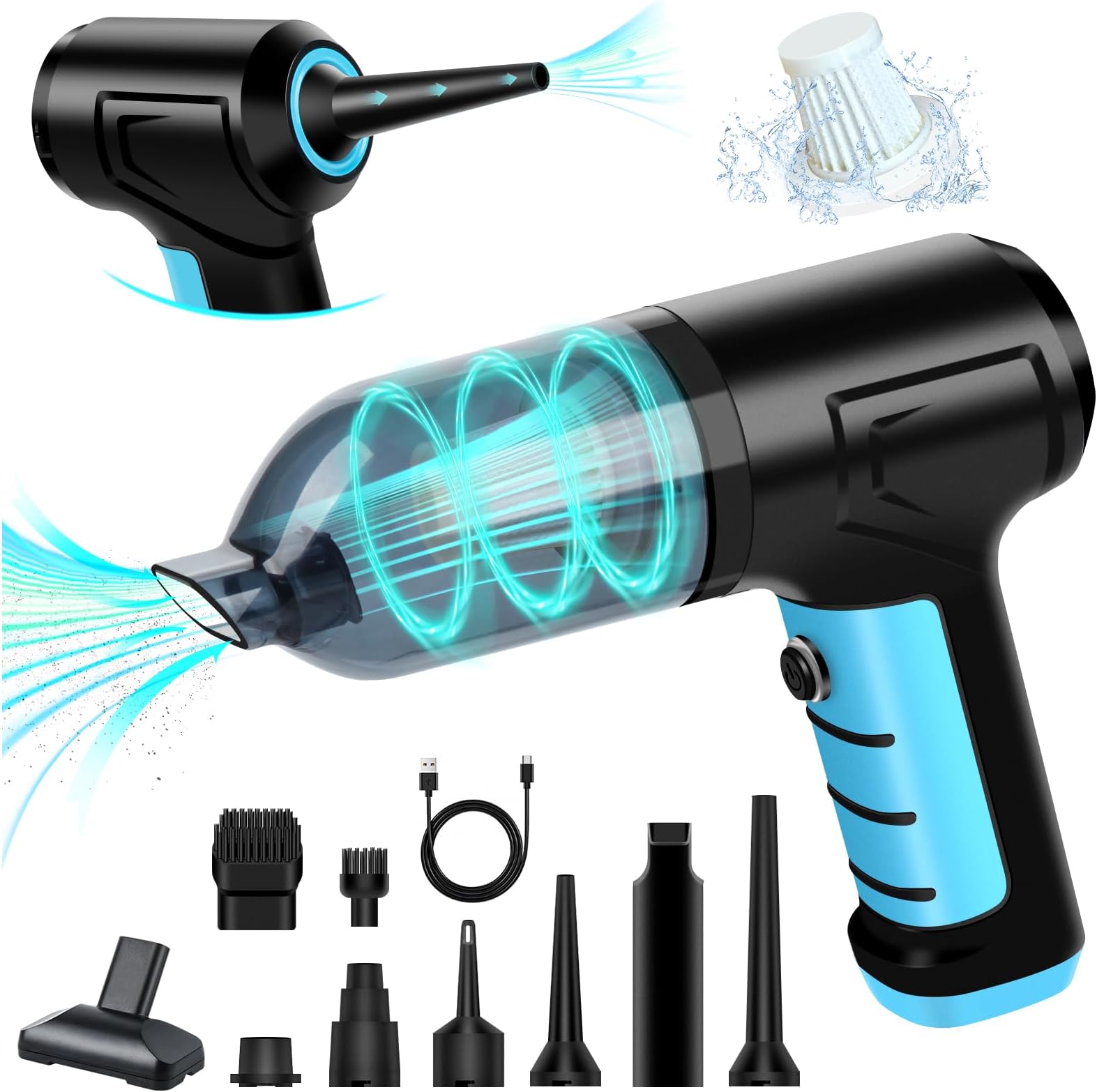Amazon.com: Saker Car Vacuum Portable Cordless for Car 12000PA,3 in 1 ...