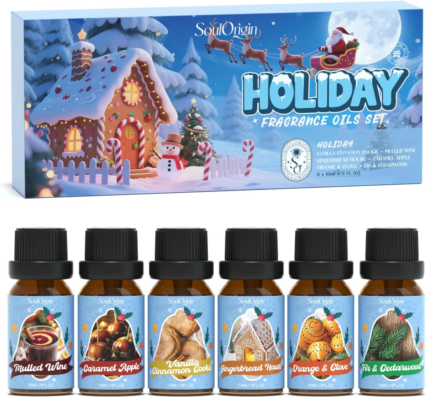 Amazon.com: Soulorigin Holiday Essential Oils Set, Fragrance Oil Set ...