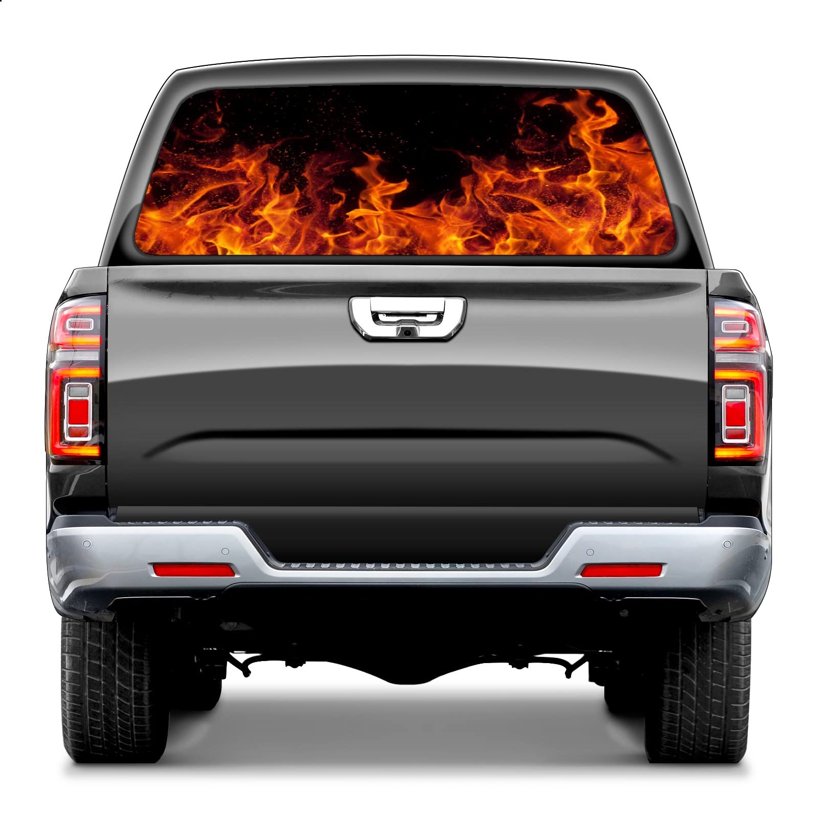 Amazon.com - Rear Window Graphic Decals for Trucks Fire Pickup Car ...