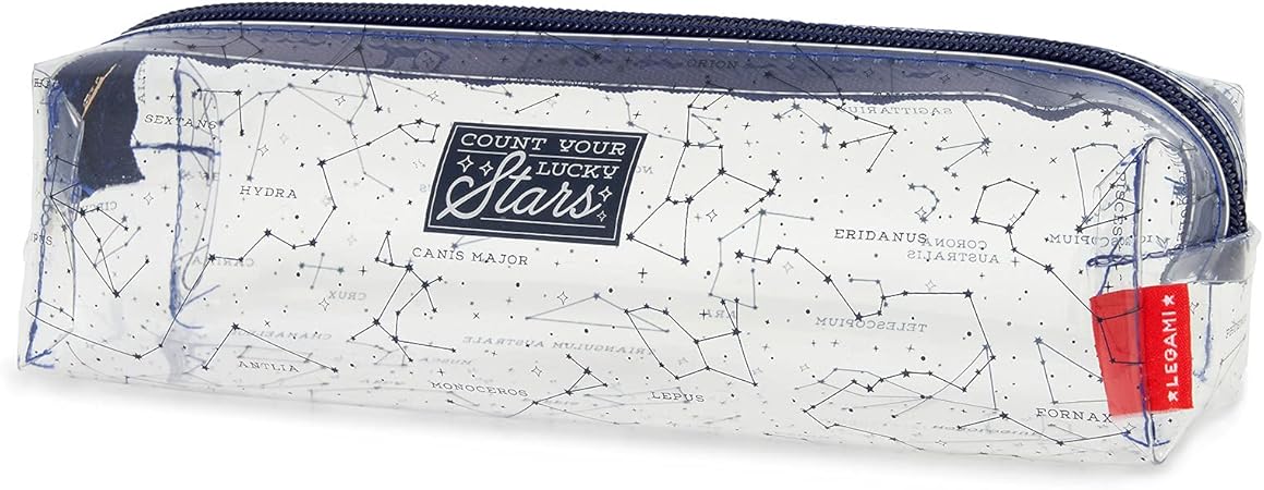 Legami Milano Clear Case 7.7 x 2.2 Inch Pens Pencil Case Highlighter ...