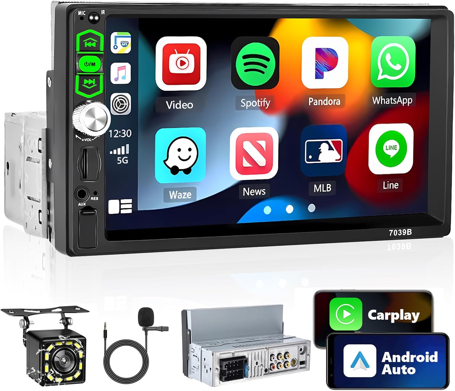 podofo Podofo Apple Carplay e Android Auto Autoradio 1 Din, 7 Pollici Auto Stereo Radio con ...