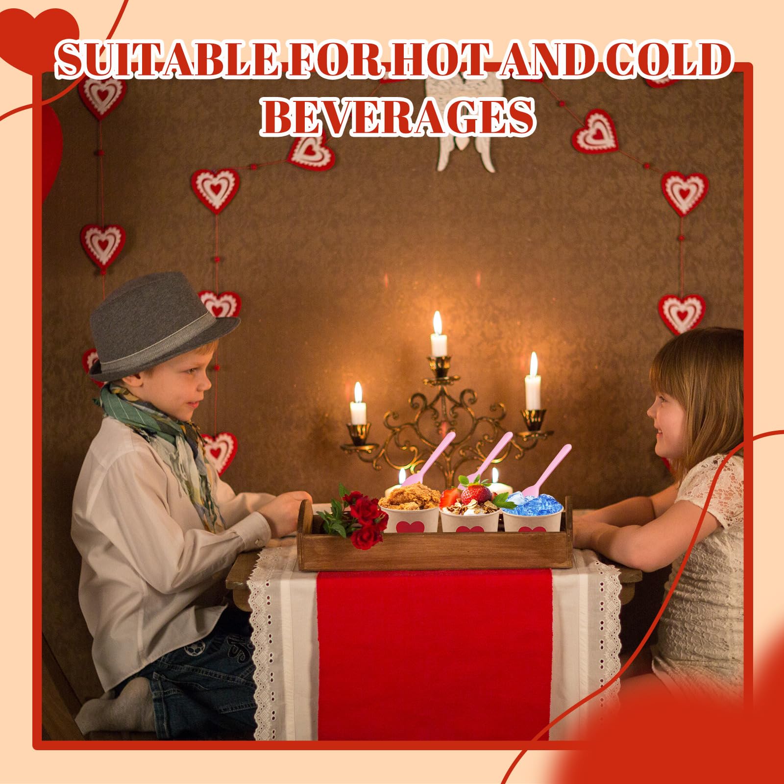 Snapklik.com : SiliFine 100 Pcs 9 Oz Valentines Paper Cups Ice Cream ...