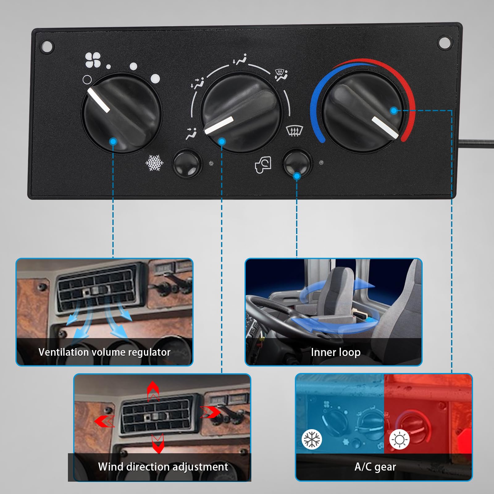 ZIBOPAR Climate Control Module Compatible with Kenworth T800 W900 C500 ...