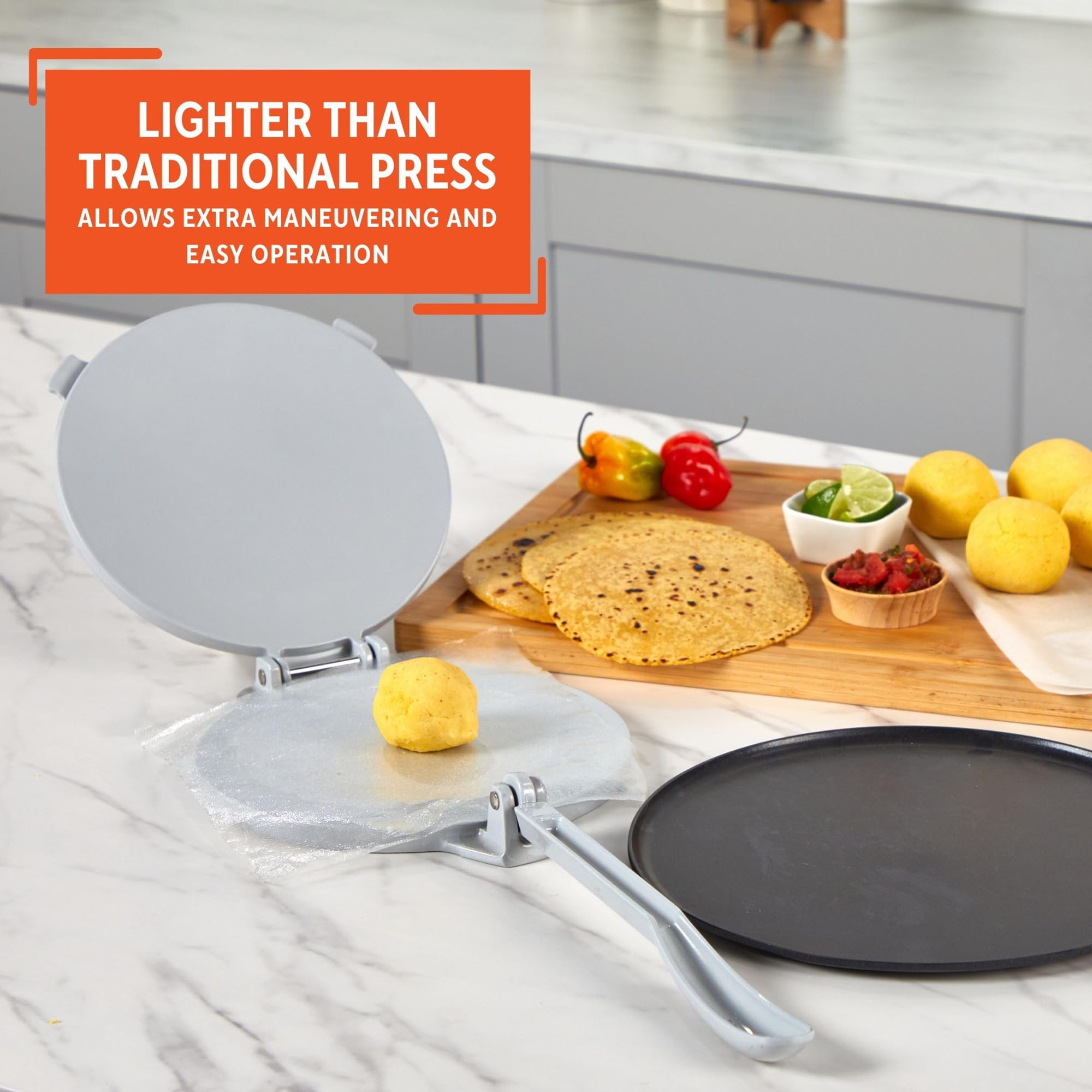 Snapklik.com : IMUSA 4pc PDQ Comal & Tortilla Press Set/Tortilla Making Kit