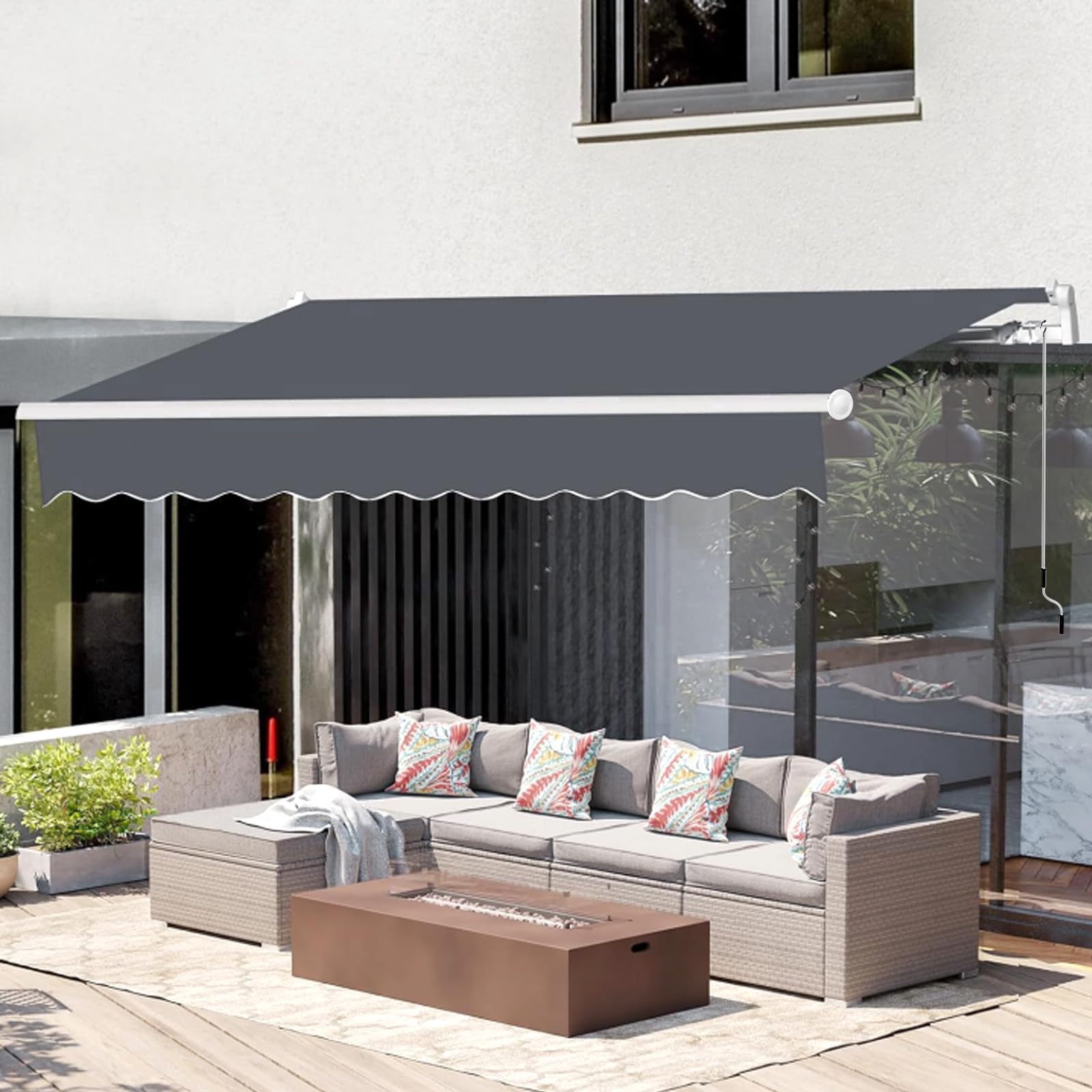 Lakexus Auvent rétractable de 3 x 2,4 m – Abri de terrasse avec ...