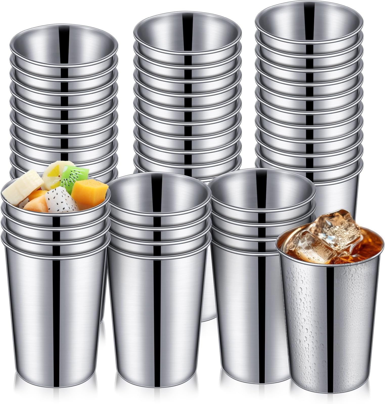 Amazon.com | Mifoci 36 Pcs Stainless Steel Cups Gold 8.8 oz Metal Pint ...