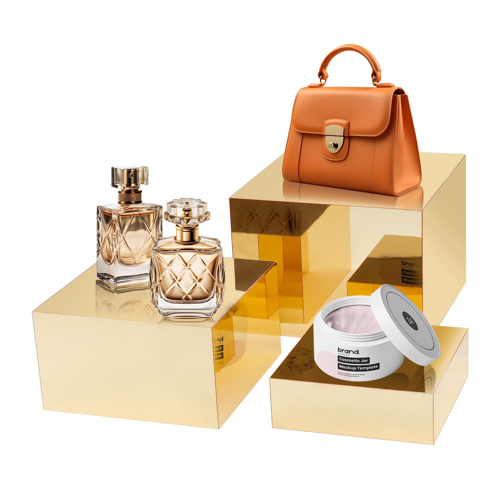 Amazon.com: MACIFECI 3 Pcs Acrylic Risers for Display, Gold Buffet ...