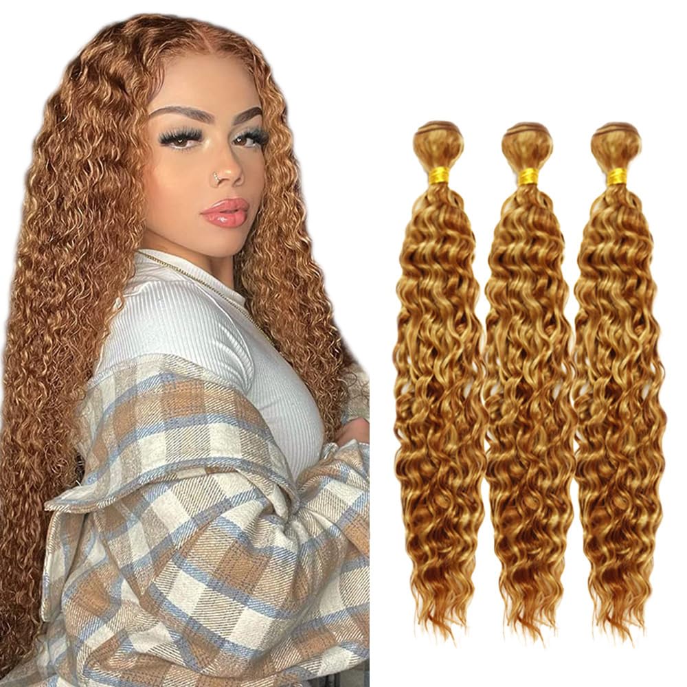 Amazon.com : Color 30 Bundles Human Hair P27/30 Deep Wave Human Hair ...