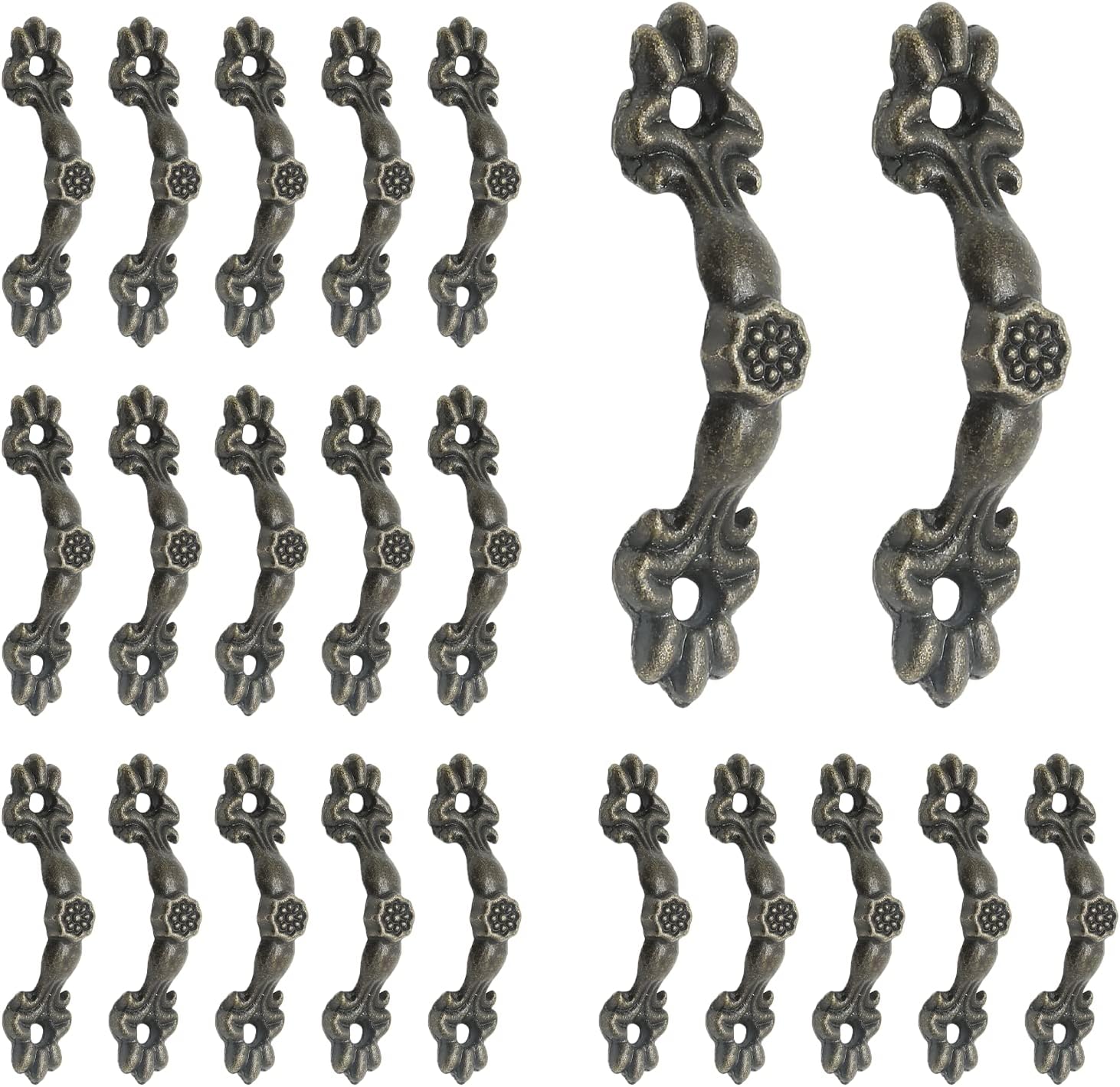 Jiozermi 12 Pcs Bronze Drawer Pulls 3 inch, Antique Cabinet Handles ...