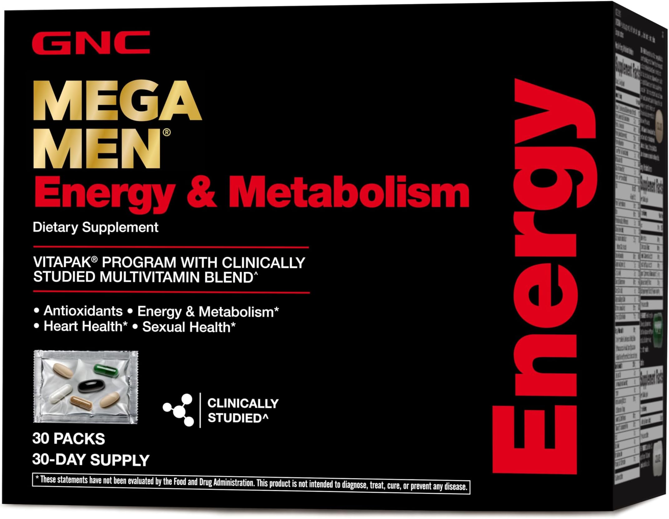 Amazon.com: GNC Mega Men Performance Vitality - 30 Packs : Health ...