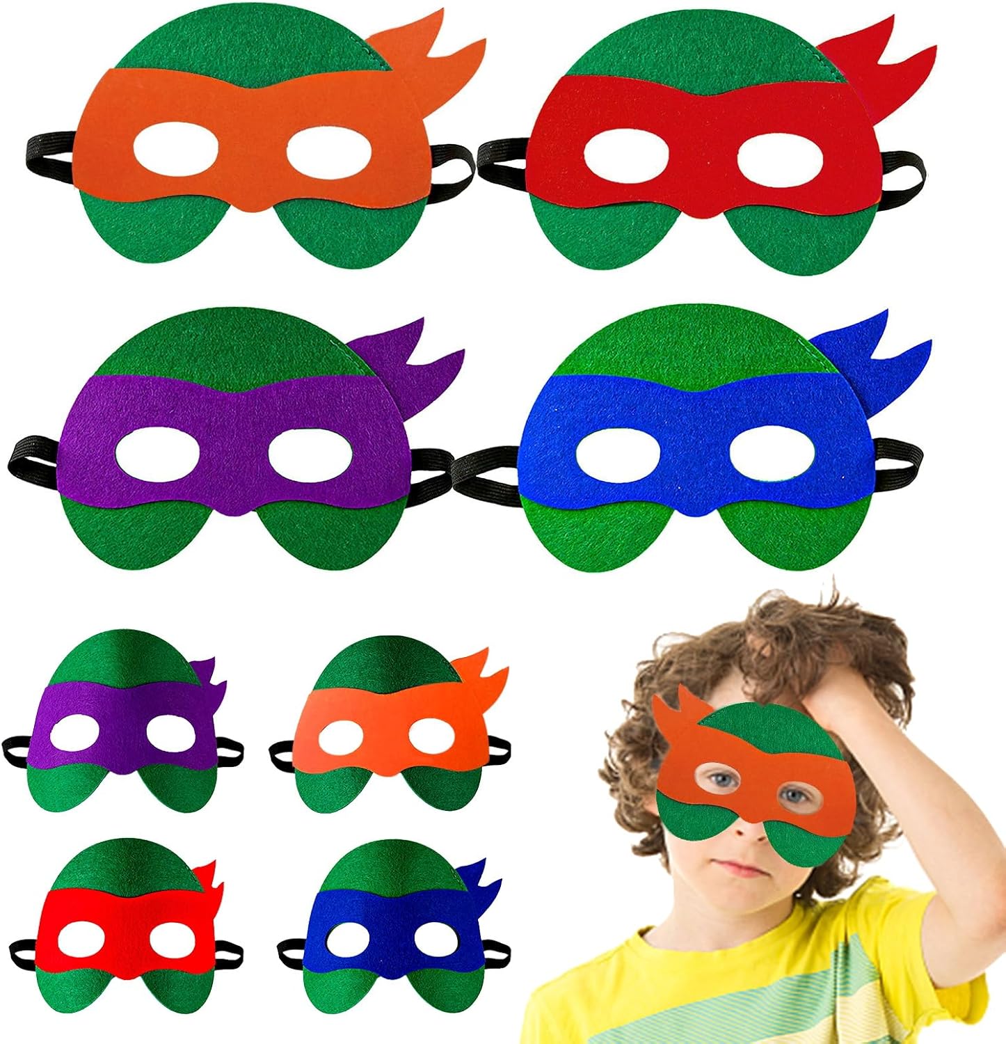 Amazon.com: Kids Turtle Masks - 8 Pack Felt Masks, Turtle Themed Party ...