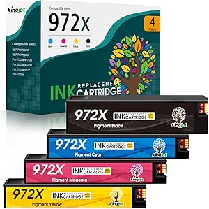 Amazon.com: Kingjet 972X Ink Cartridges Replacement for HP 972X 972A ...