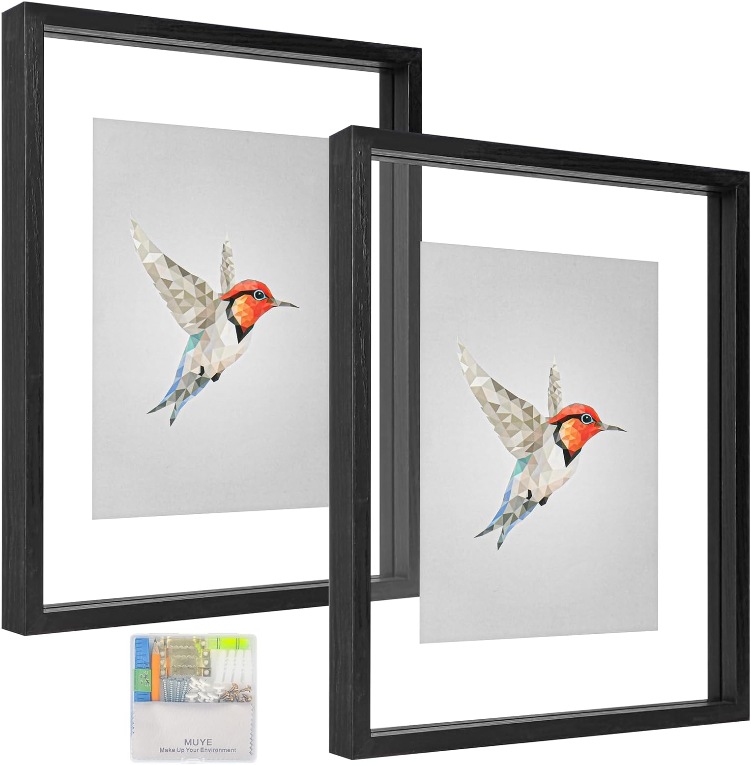 Amazon.com - DesignOvation Modern Gallery Floating Wood Picture Frame ...