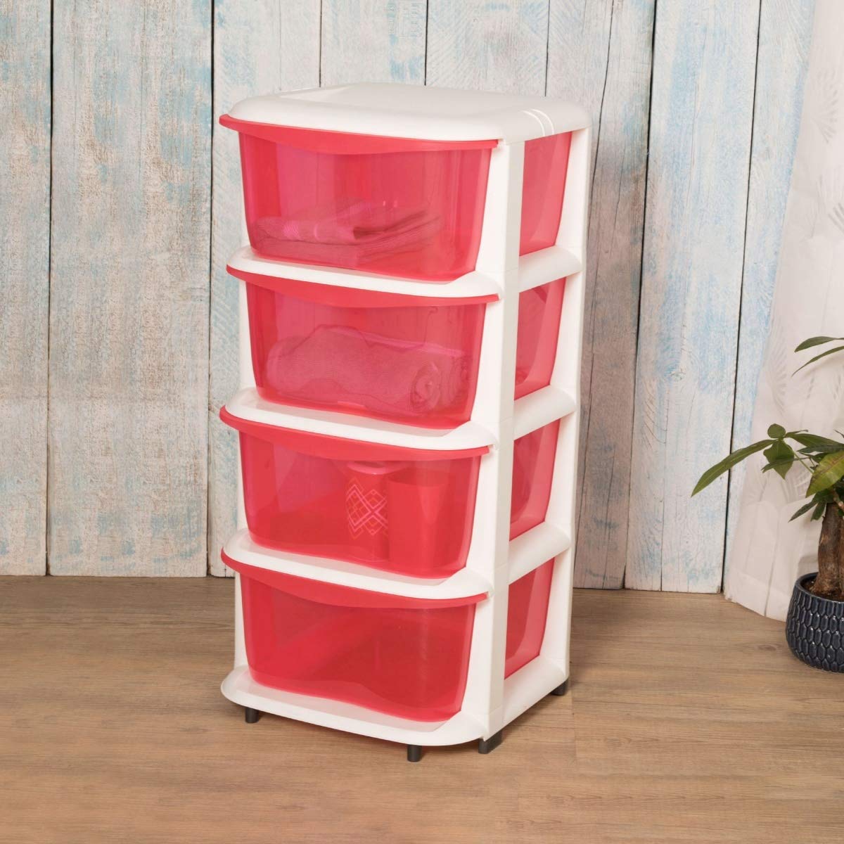 Home Centre Drawer, Red, Standard, 14.76 x 14.76 x 30.31 inches ...
