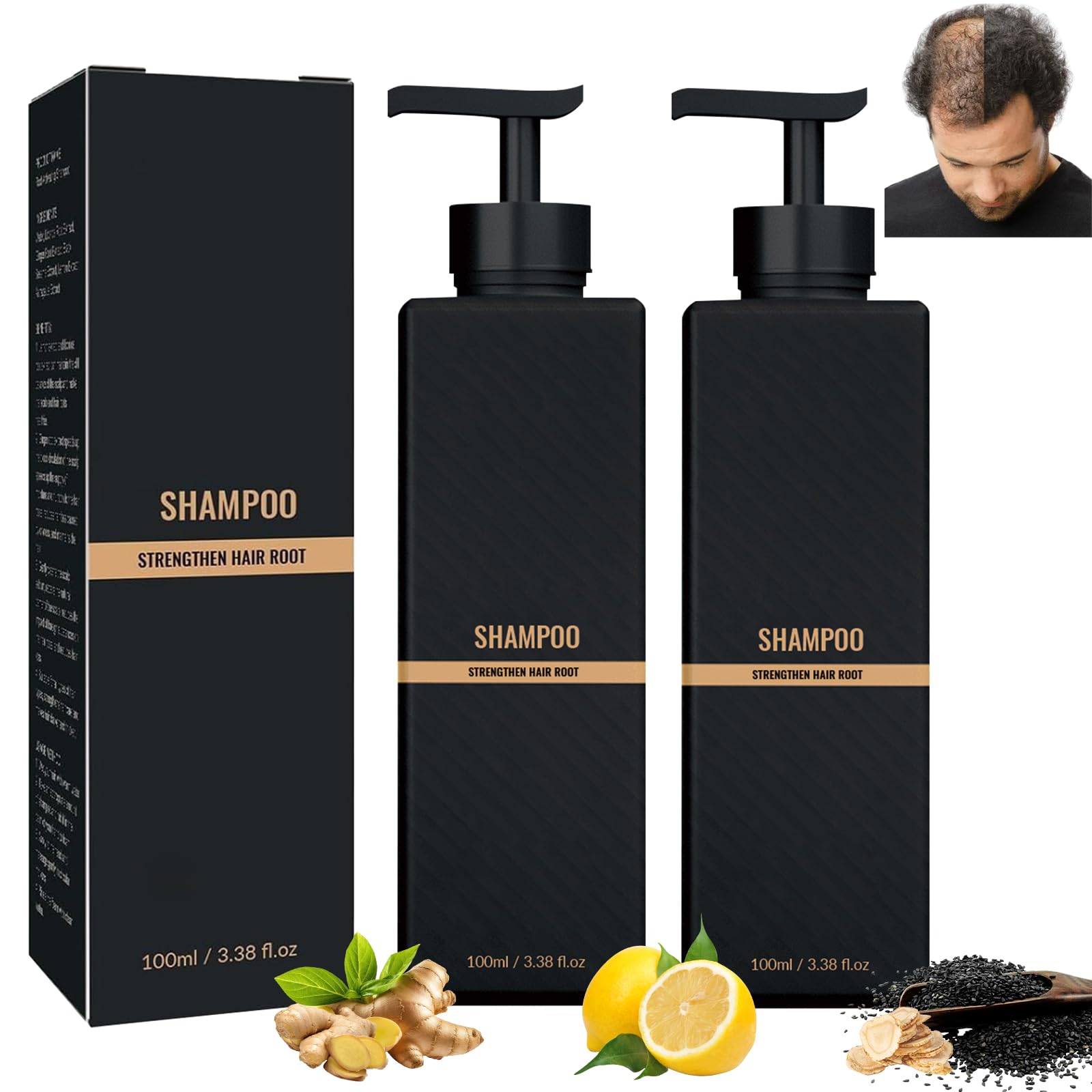 Root Activator Shampoo 2PCS,Natural Hair Regrowth Shampoos For Men ...