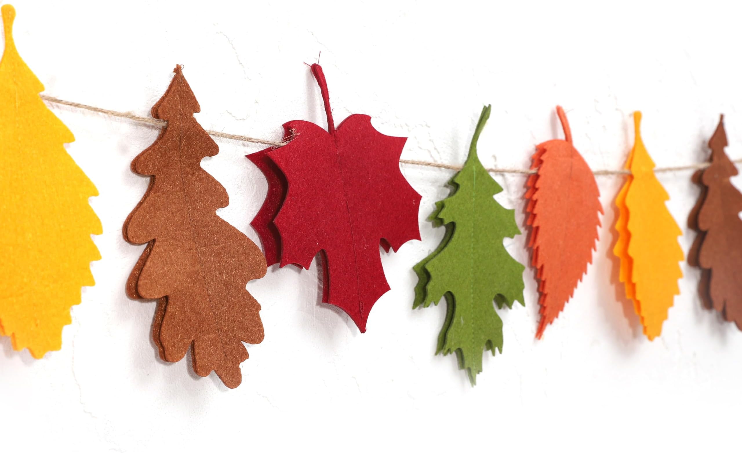 Amazon.com: Agkvw Felt Fall Leaf Garland - Double Layers Felt Leaves ...