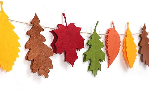 Amazon.com: Agkvw Felt Fall Leaf Garland - Double Layers Felt Leaves ...