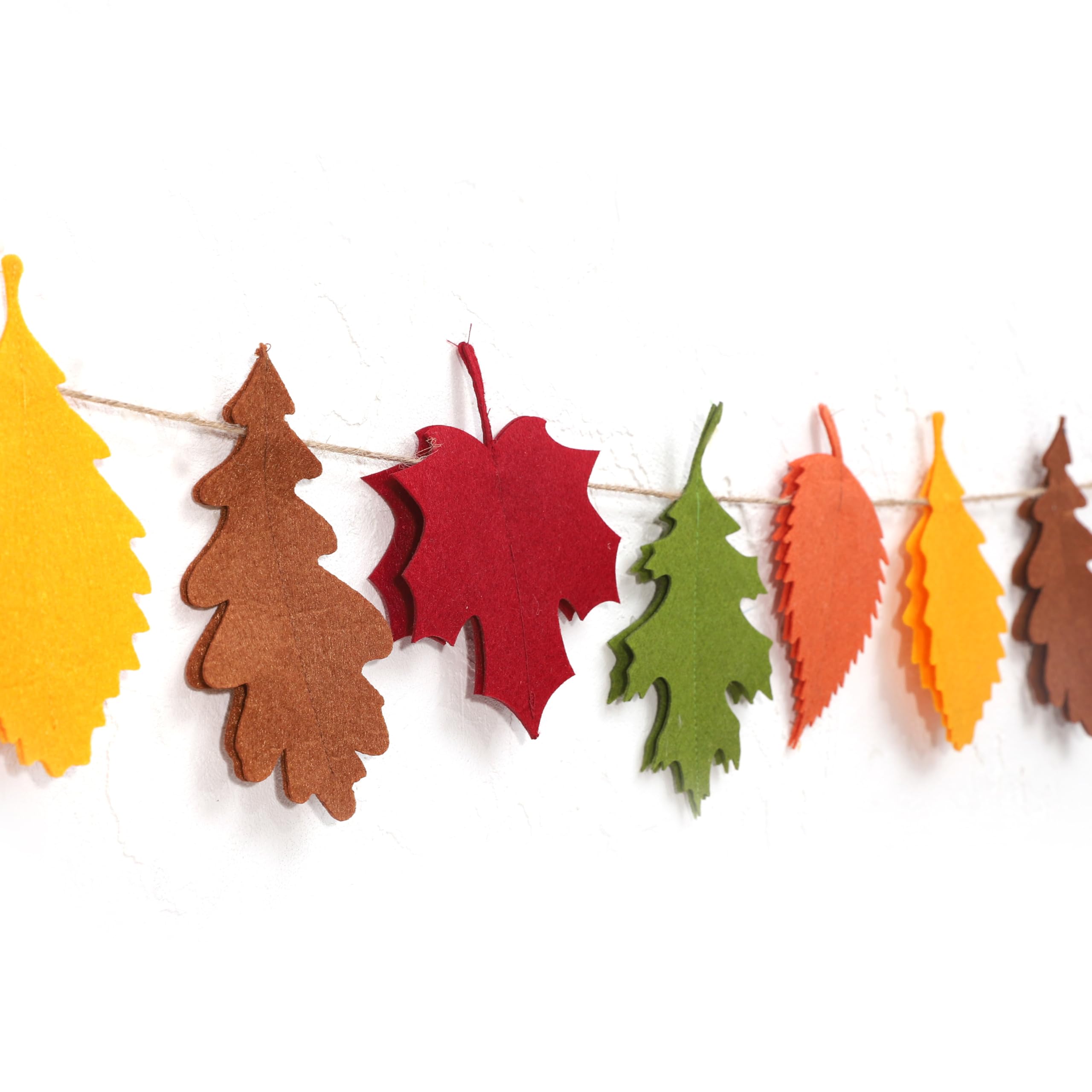 Amazon.com: Felt Fall Leaf Garland - Double Layers Felt Leaves Banner ...