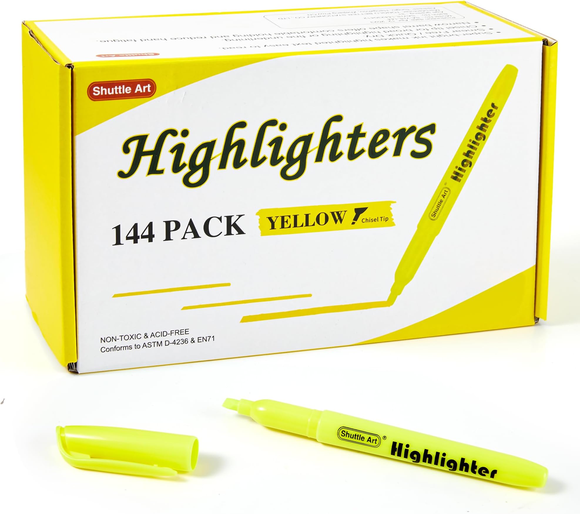 Amazon.com : Tcevily 180 Pcs Yellow Highlighter Bulk Highlighters ...