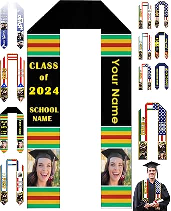 Amazon.com: Hapelf Graduation Sash Custom Graduation Scarf Stoles for ...