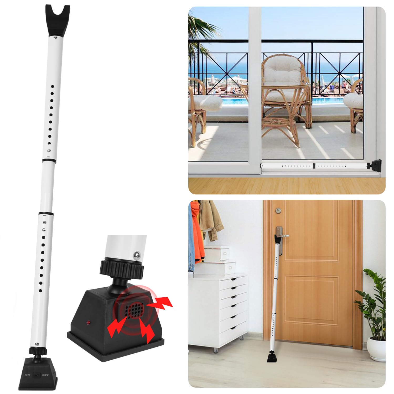 Amazon.com: Security Door Stopper with Alarm & Sliding Patio Bar, 120db ...