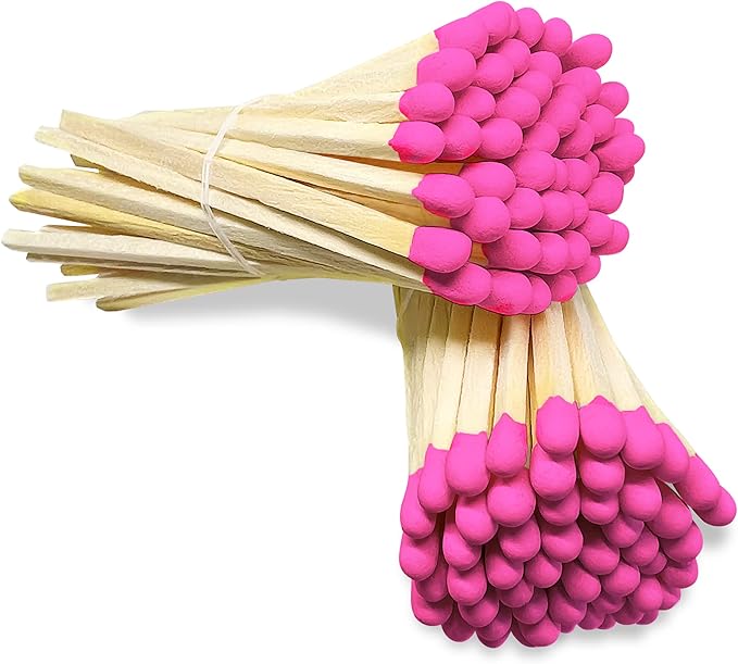 Amazon.com: 4" Hot Pink Matches (100 Count, with Striking Stickers ...