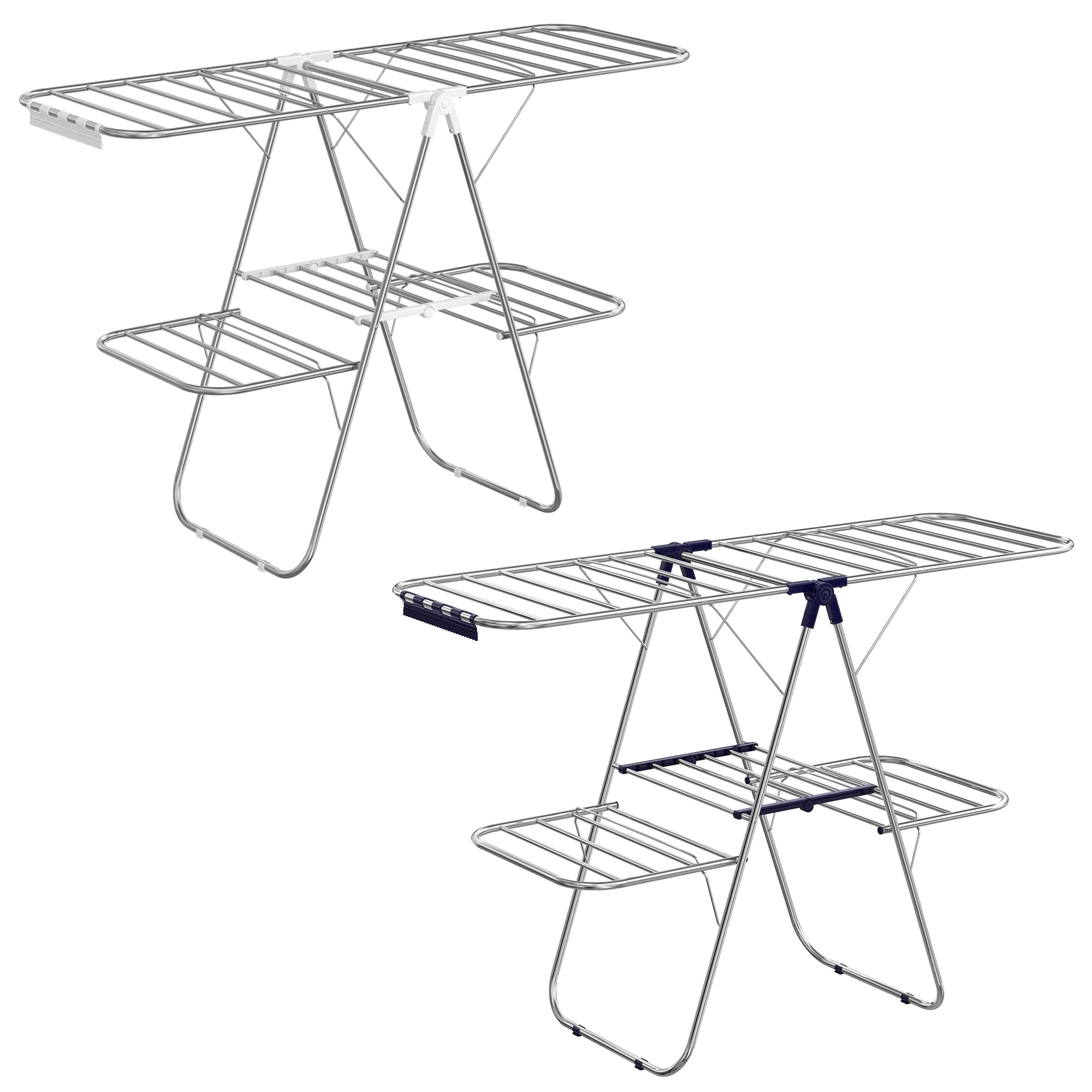 Amazon.com: SONGMICS Clothes Drying Rack Bundle, Foldable 2-Level ...