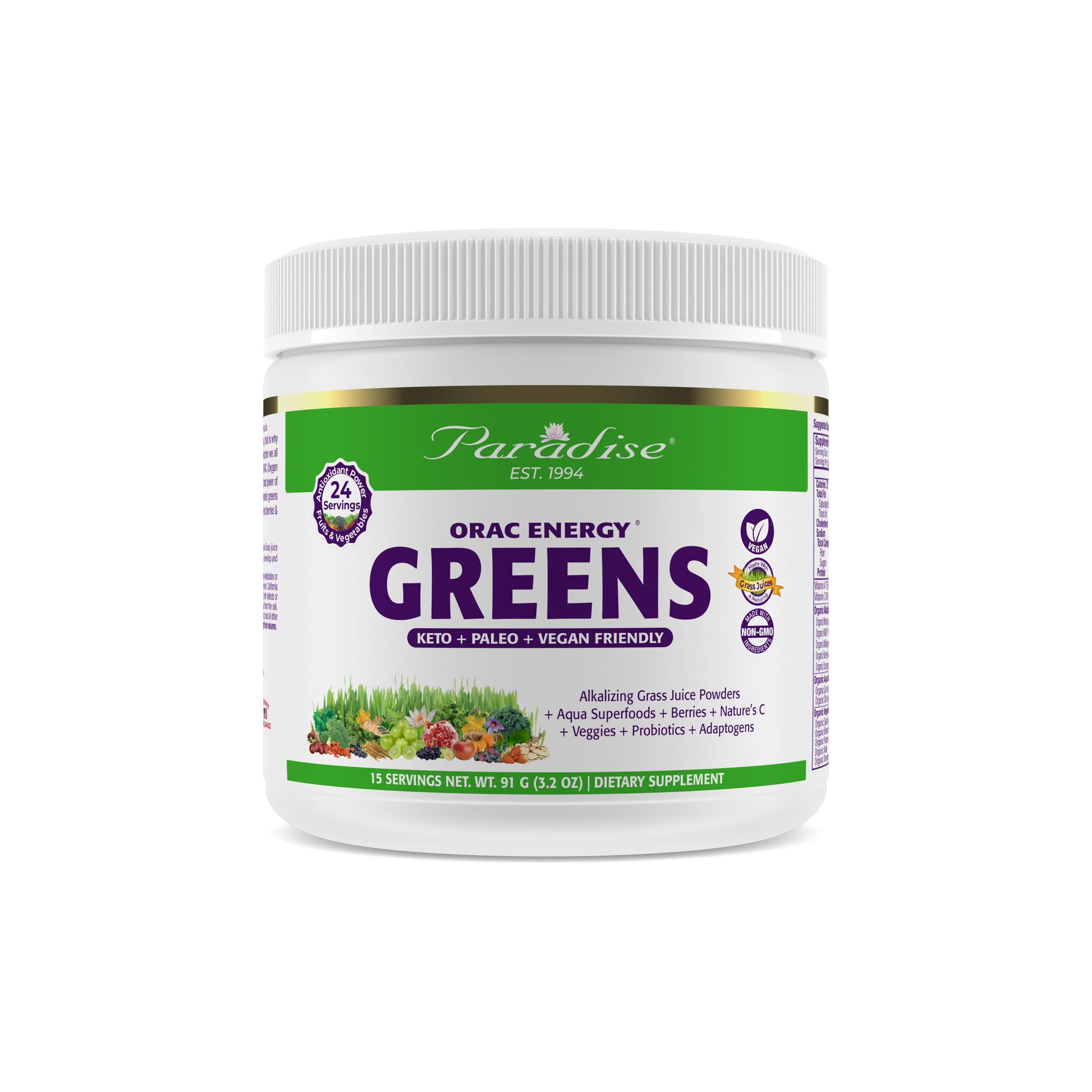 Amazon.com: Paradise Herbs, ORAC Energy Greens Powder, Antioxidant ...
