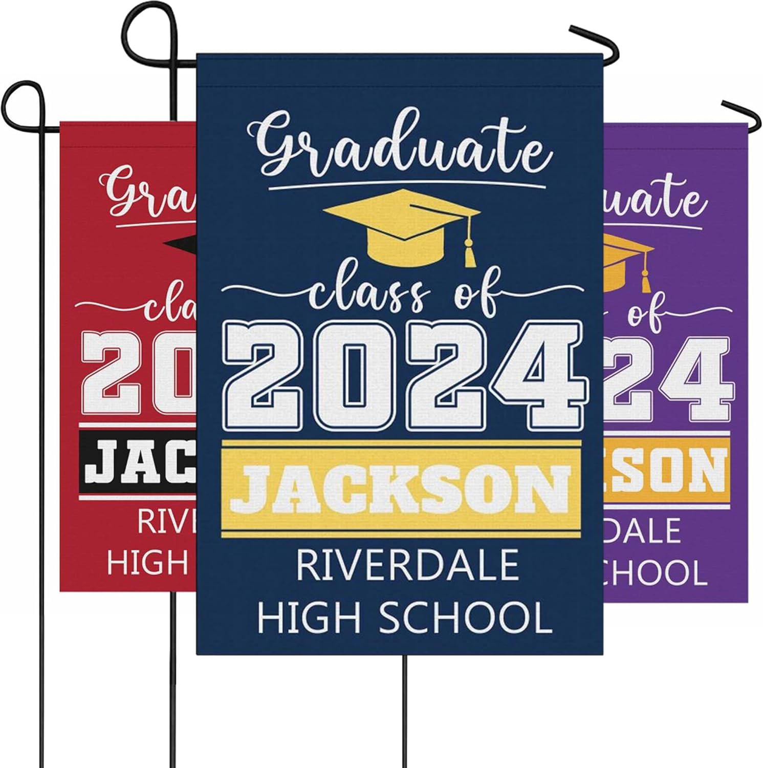 Amazon.com : YESCUSTOM Custom Text Graduation Garden Flag 2024 ...