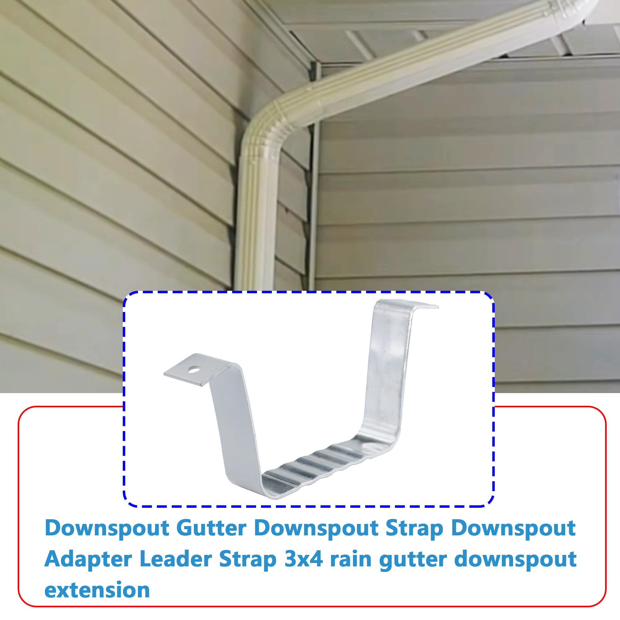 Winyuyby Downspout Adapter Gutter Downspout Strap 3X4 Leader Strap 3X4 ...