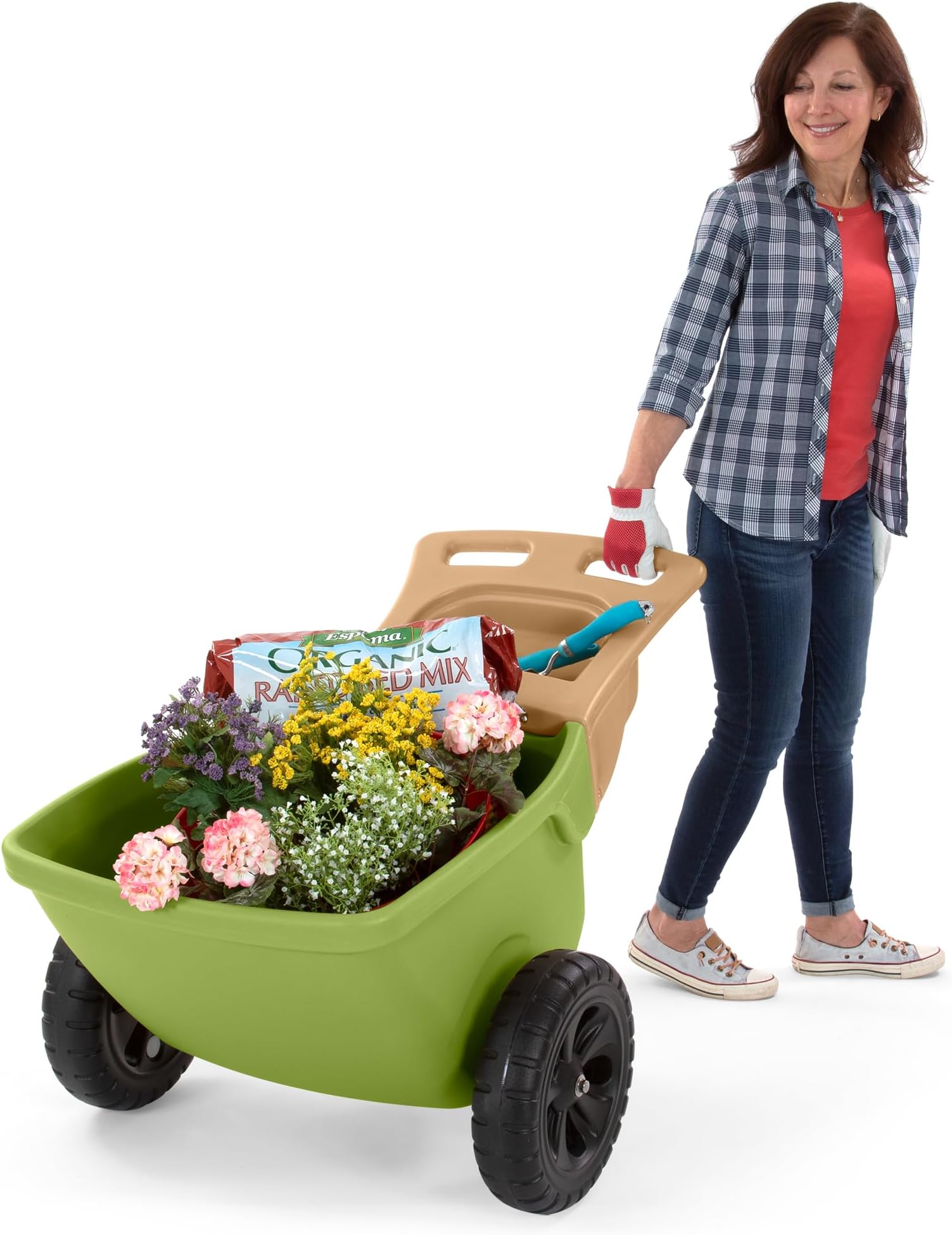Amazon.com : GARDEN STAR Two Wheel Poly Tray Wheelbarrow, 5 Cubic Foot ...