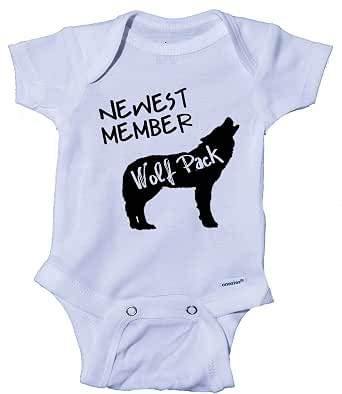 Amazon.com: Snappy Suits Newest Member of the Wolfpack Cute Baby One ...