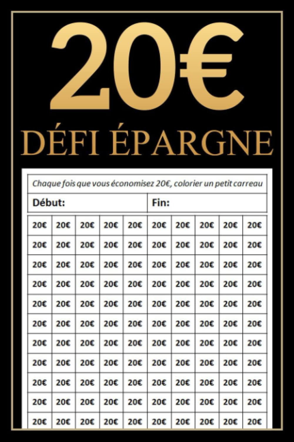 Amazon.com: 20€ Défi épargne: Tracker 20 euros défi d'épargne, carnet ...