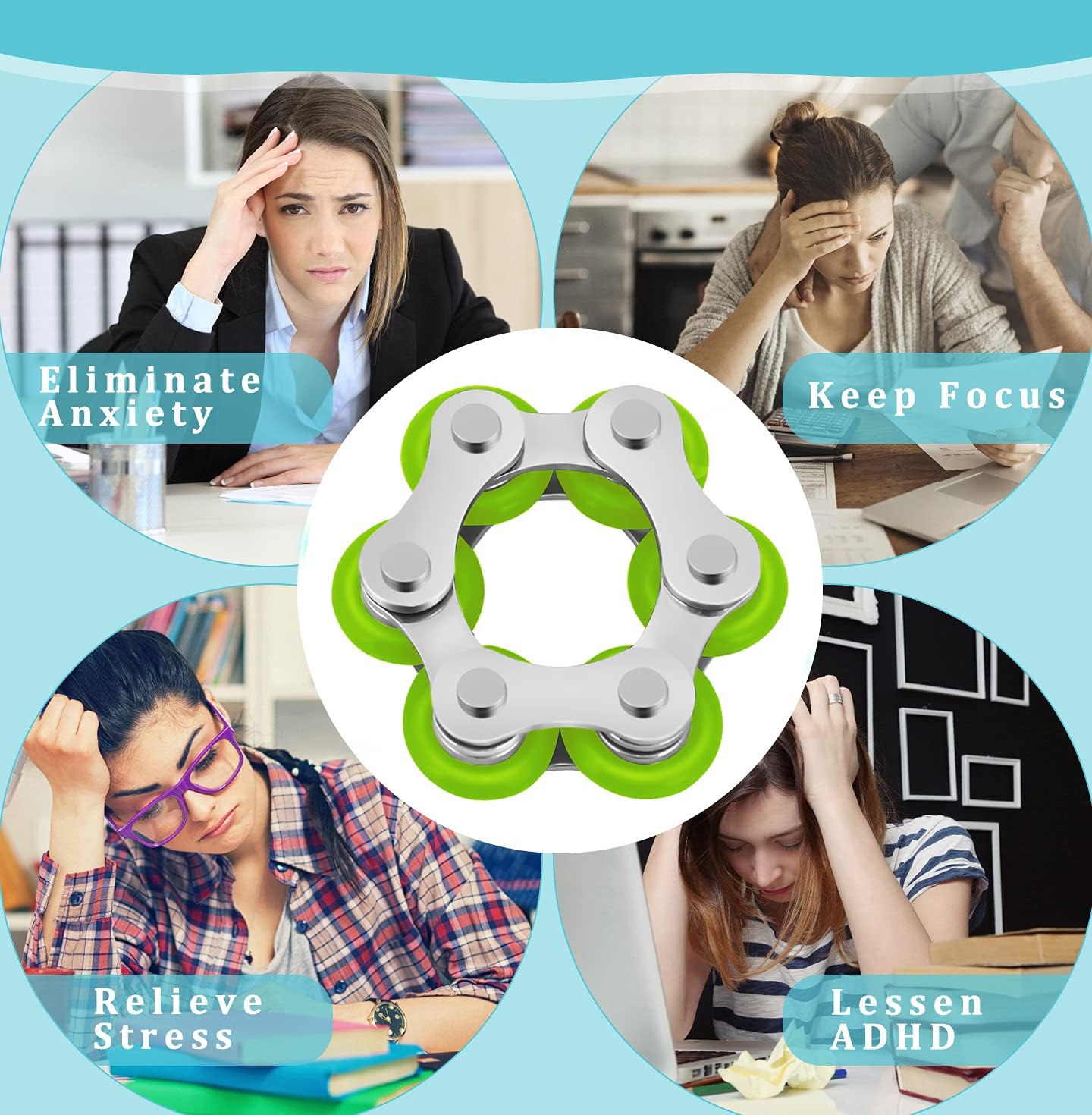 CaLeQi Bike Roller Flippy Chain Fidget Toy,Perfect for ADHD, Anxiety ...