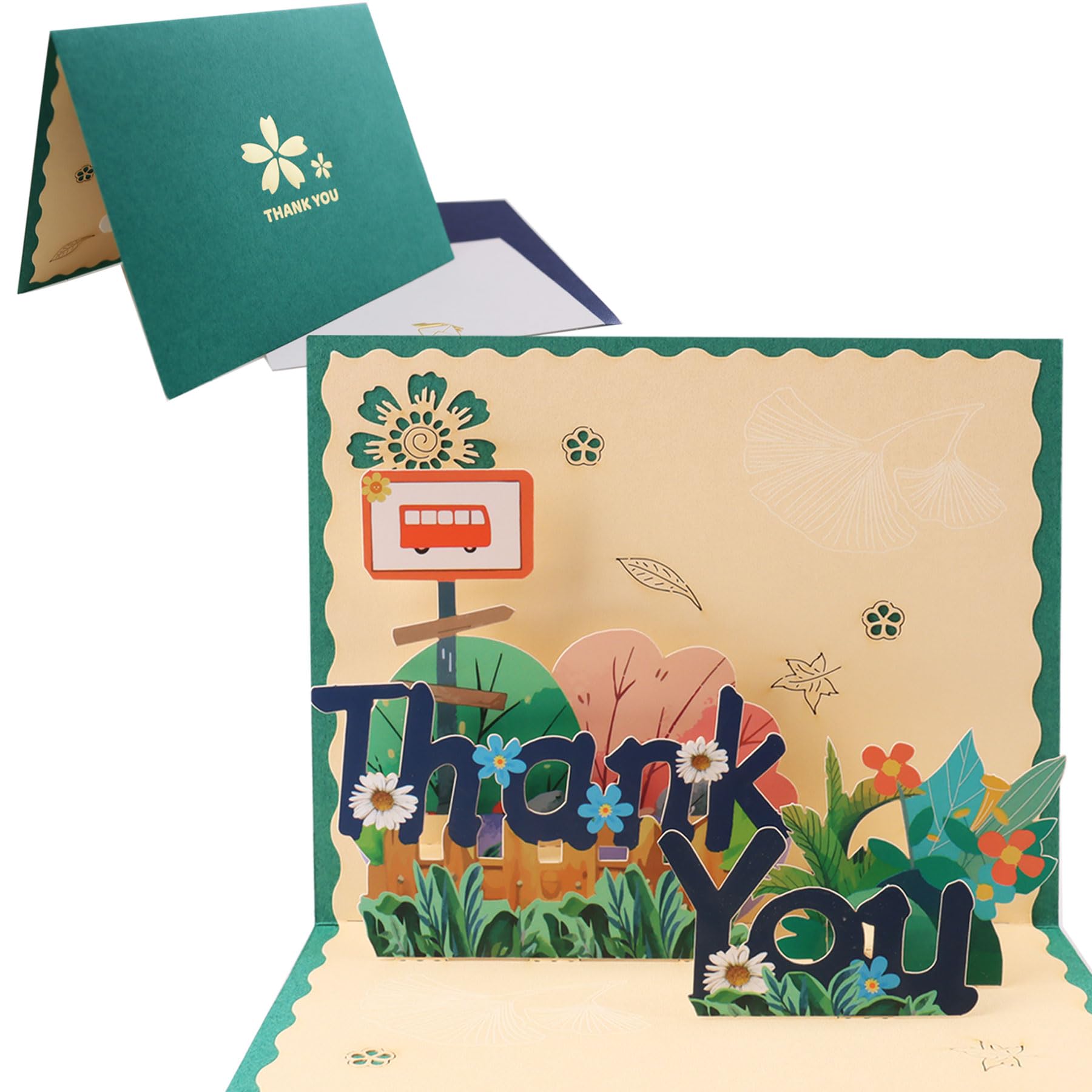 Amazon.com : BulChign Thank You Pop Up Card, 6.1x5.1-3D Pop Up Greeting ...
